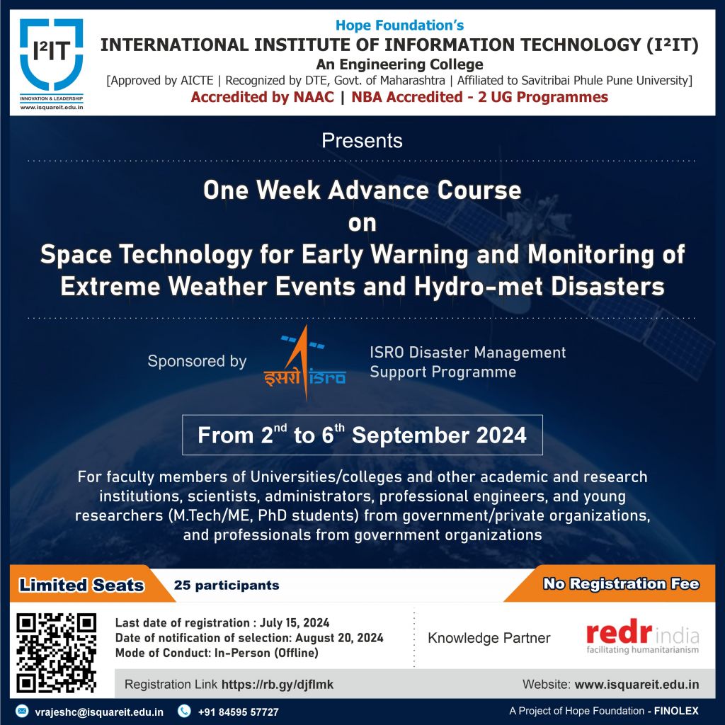Advanced Course on Space Technology for Early Warning and Monitoring of Extreme Weather Events ...